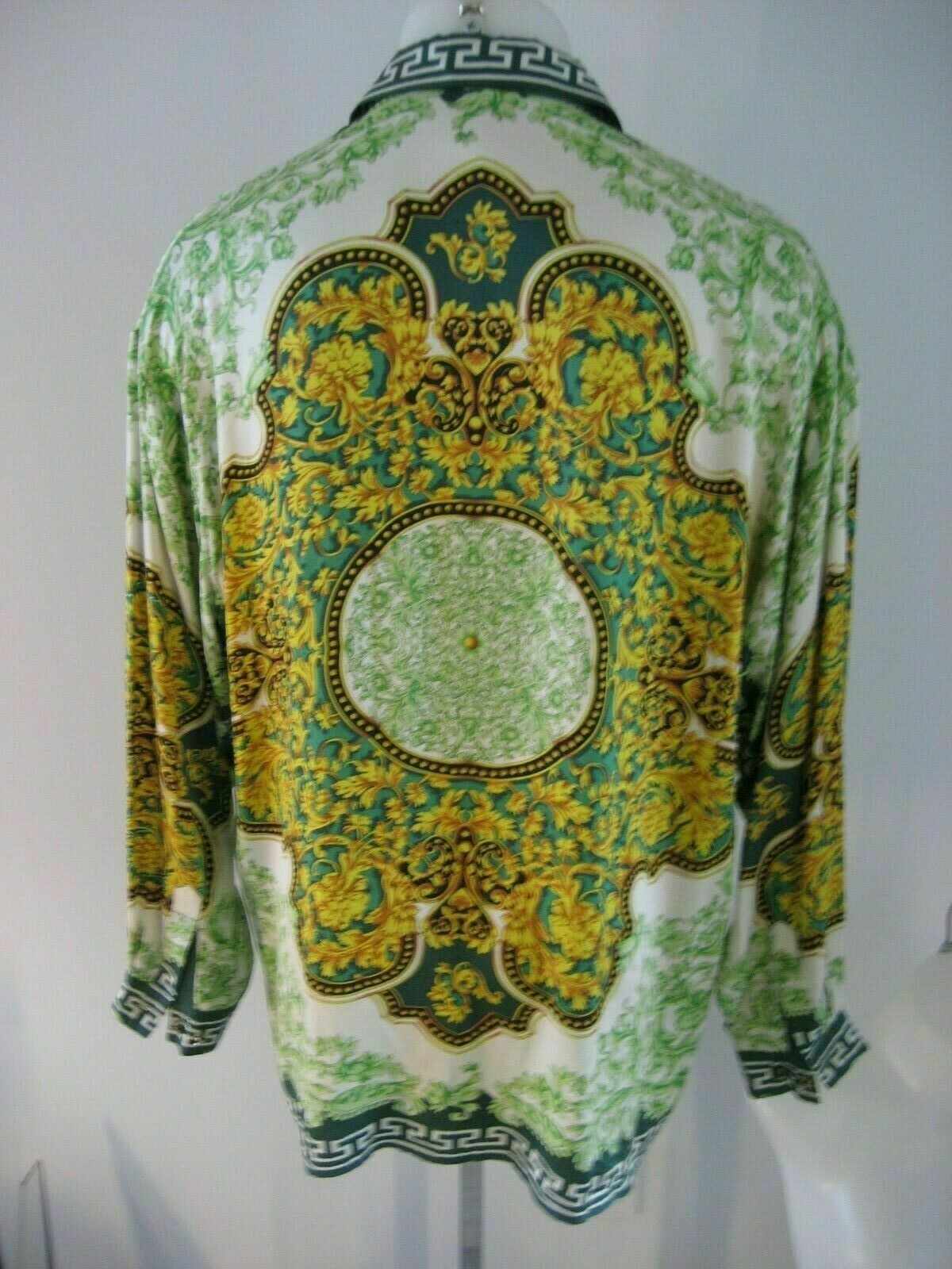Ceta Italiano Silk Baroque Greek Key Shirt Size Xl | eBay