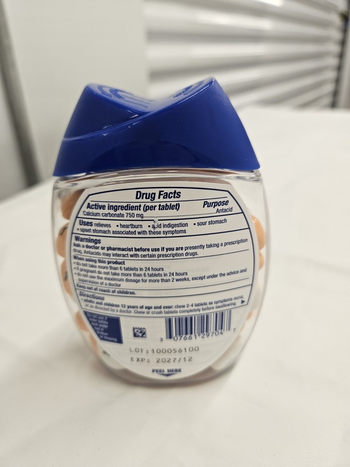 TUMS Chewy Bites Orange Cream Antacid EXP 12/27 Extra Strength 750 ...