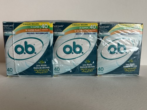 O.B. Tampons Fluid-Lock Multi 18 Regular - 12 Super - 10 Super Plus ...