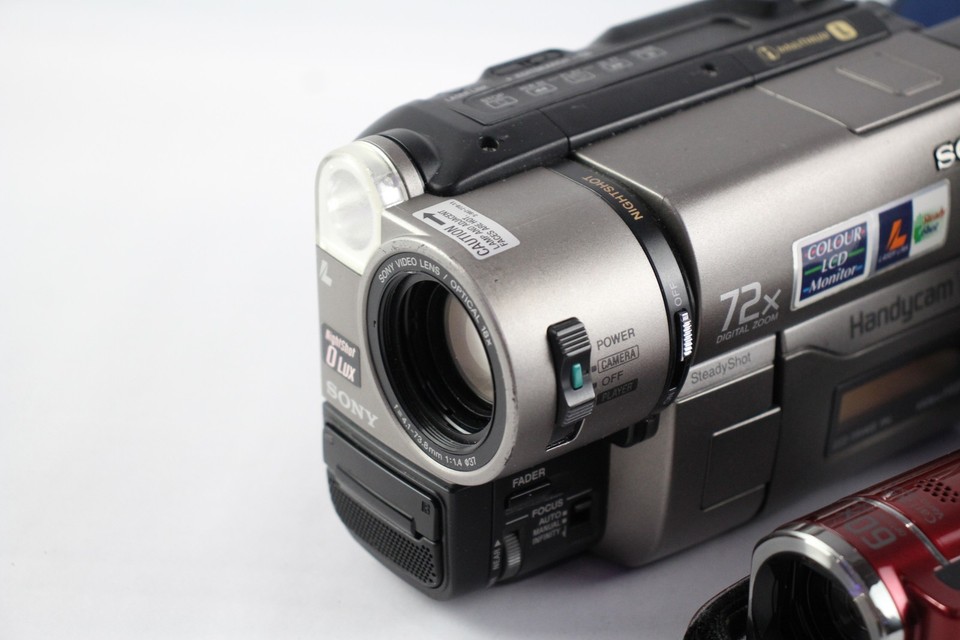 Vintage Handheld Video Cameras Inc Sony CCD-TRV46E & Sony DCR-SX34E ...