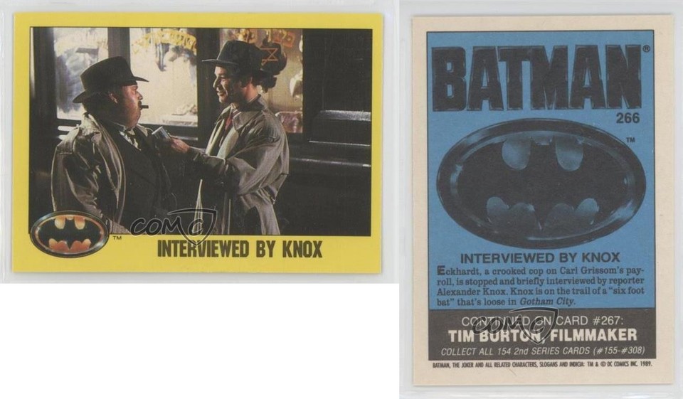 1989 O-Pee-Chee Batman Max Eckhardt Alexander Knox Interview By Knox ...