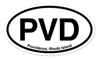 PVD Providence Rhode Island Oval car window bumper sticker decal 5" x 3 ...