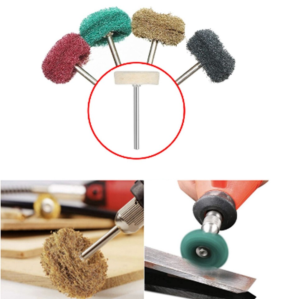 100pc Metal Polishing Buffing Abrasive Wheel Burr Kit Rotary Tool Set ...