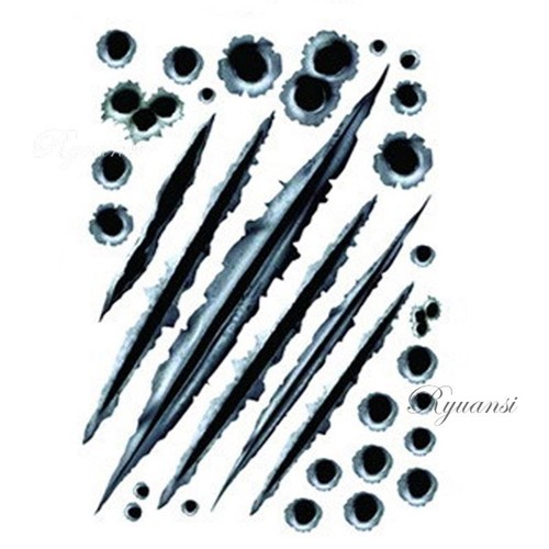 Car Motorcycle Stickers 3D Bullet Hole Scratch Realistic Waterproof ...