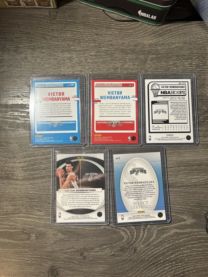 VICTOR WEMBANYAMA ROOKIE CARD LOT (5 CARDS TOTAL, GREAT VALUE!!) Wemby ...