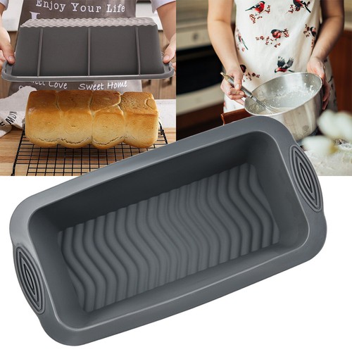Silicone Loaf Tins Rectangle Bread Pans Non-Stick Baking Mould Bakeware ...