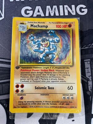 1x Machamp SEALED - 8/102 - Holo Rare - 1st Edition - Base Set 2-Player ...