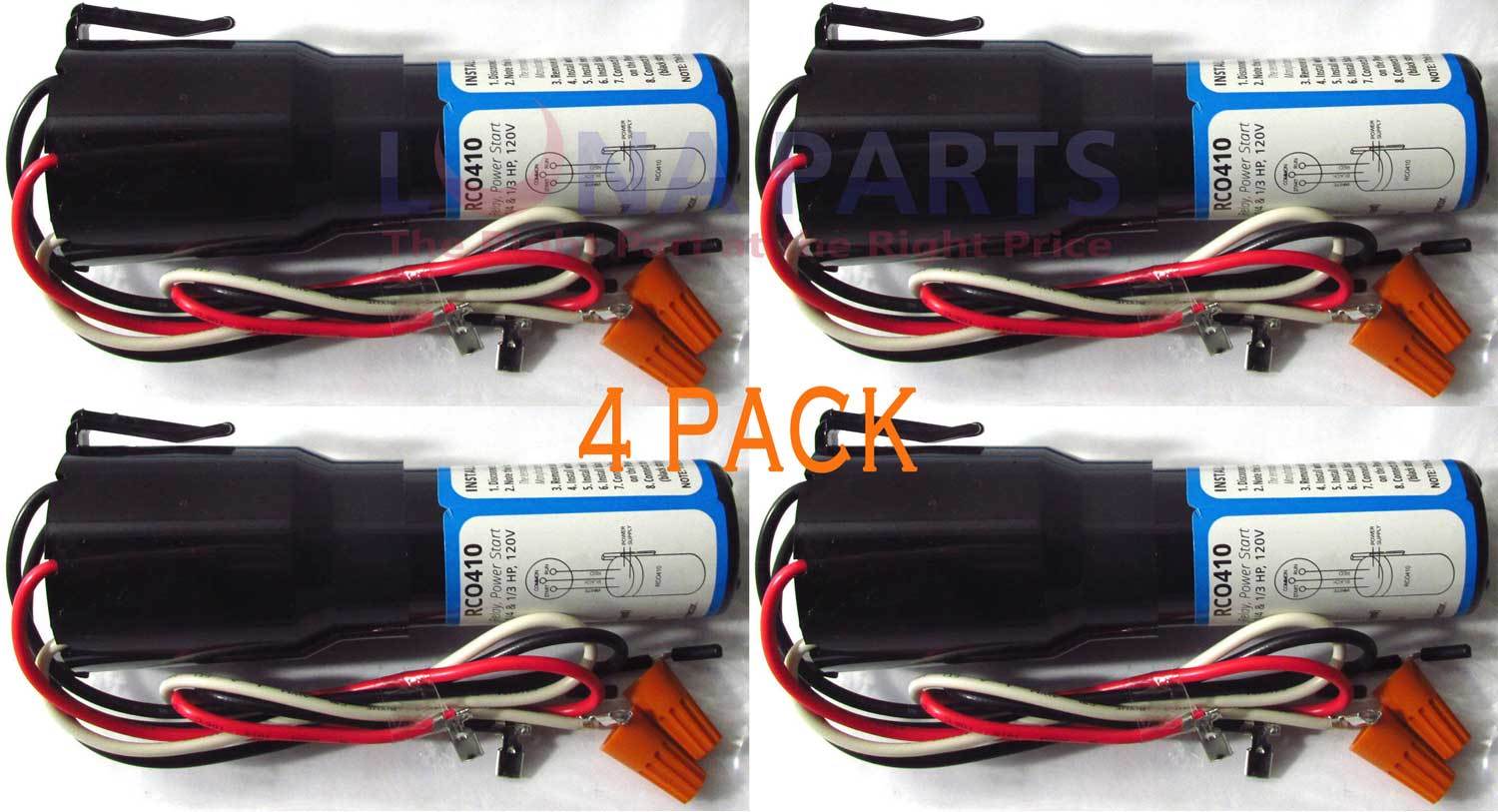 4 PACK - 3 N 1 Hard Start Kit Relay Refrigerator Freezer 115V RCO410 ...