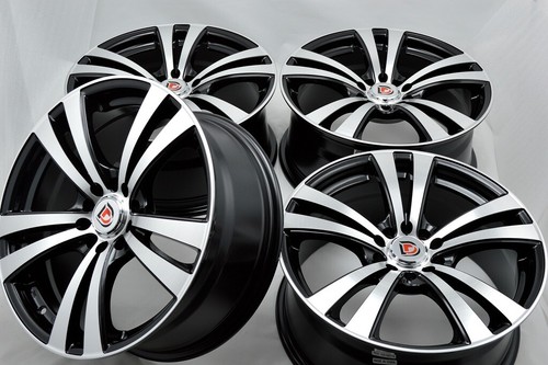Set of 4 New DDR R10 17x7.5 5x100/114.3 40mm Black/Polished 17" Wheels ...