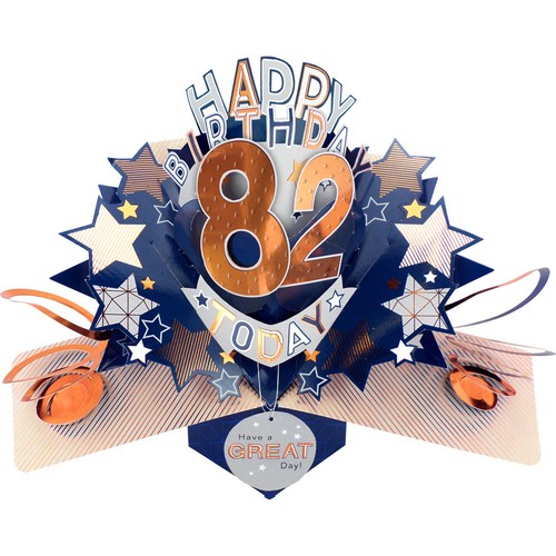 Happy 82nd Birthday 82 Today Pop-Up Greeting Card Love Kate's Pop Up ...