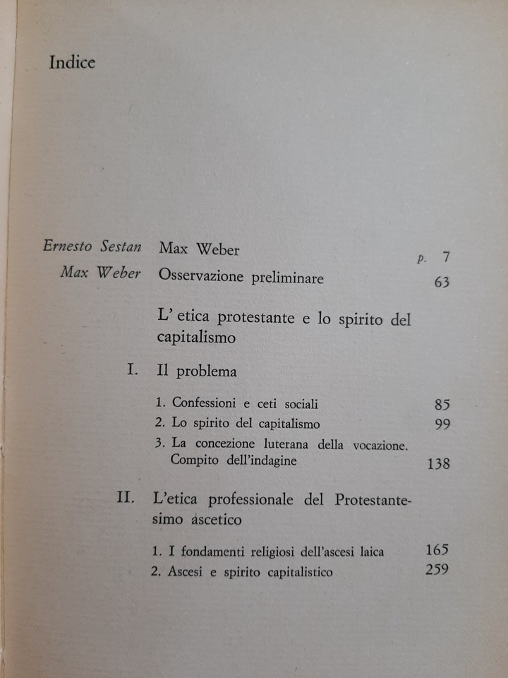 Max Weber, L'etica protestante e lo spirito del capitalismo, Sansoni ...