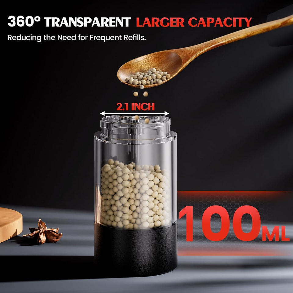 Electric Salt and Pepper Grinder Set Automatic Battery Pepper Mill ...