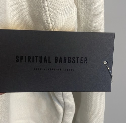 Spiritual Gangster Cream Color SG Embroidered Monogram Classic Hoodie ...
