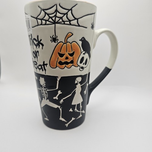Spectrum Designz Trick Or Treat Skeleton Band ceramic Latte Mugs NWT ...