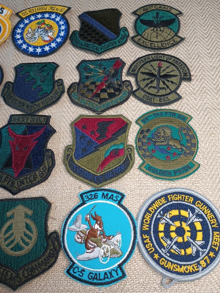 Vintage rare Lot Of 21 USA Military Patches ,army navy airforce .sew ...