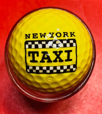 CHECKER TAXI NEW YORK YELLOW LOGO GOLF BALL RARE VINTAGE | eBay