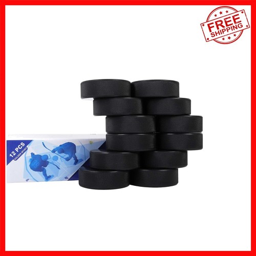 High-Quality Vulcanized Rubber Ice Hockey Pucks - 12 Pack, Official ...