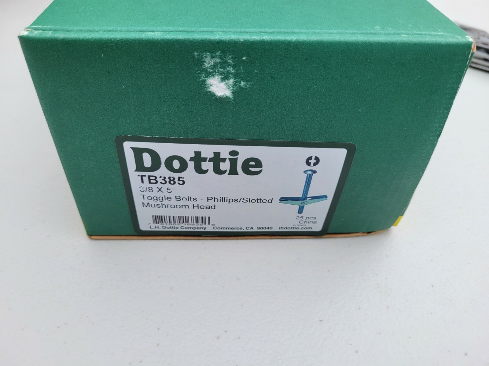 BRAND NEW 25 DOTTIE TB385 ZINC PLATED MUSHROOM HEAD TOGGLE BOLTS 3/8" x ...