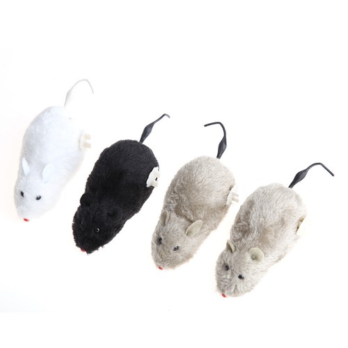Plush Mechanism Mouse Toy Cute Color Random Cat Interactive Toys Pet ...