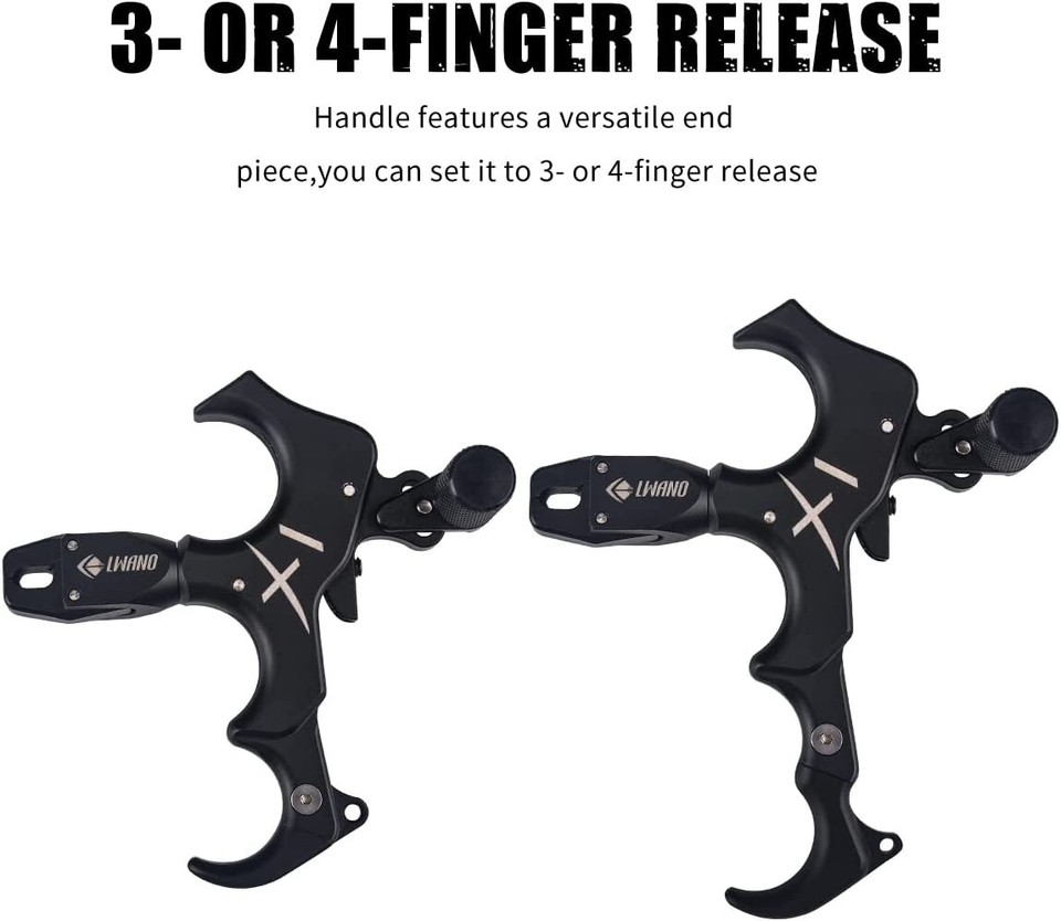 Archery Hunting Grip Compound Bow Release Aids 3 4 Finger Thumb Trigger ...
