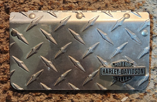Harley Davidson Motorcycle Vintage Diamond Plate Aluminum Checkbook ...