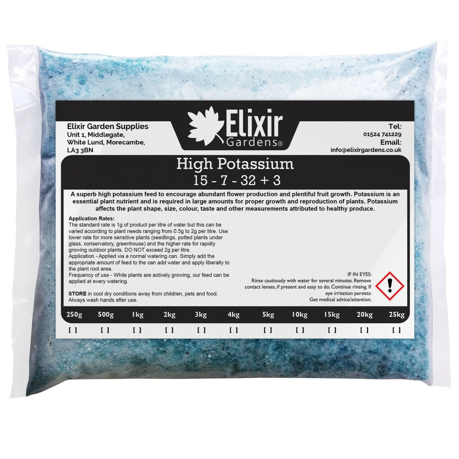 Elixir Gardens High Potassium Soluble Fertiliser | High Potash | NPK 15 ...