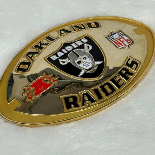 Oakland Raiders Football Shaped Metal Plate Plaque 2.75x4.75" Gold ...