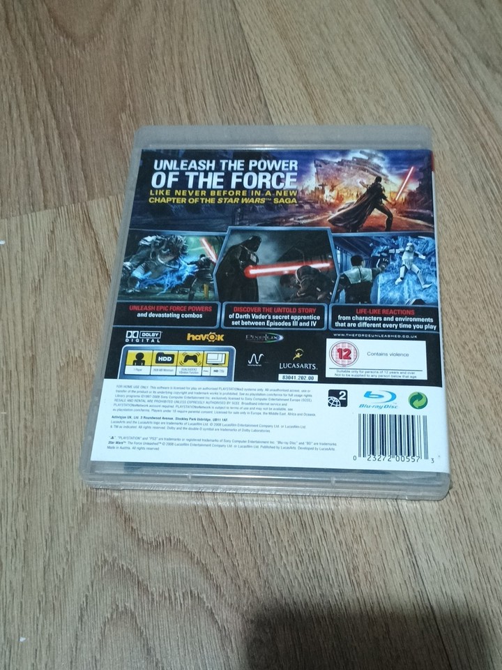 Star Wars: The Force Unleashed (PlayStation 3, 2008) 23272005573 | eBay UK