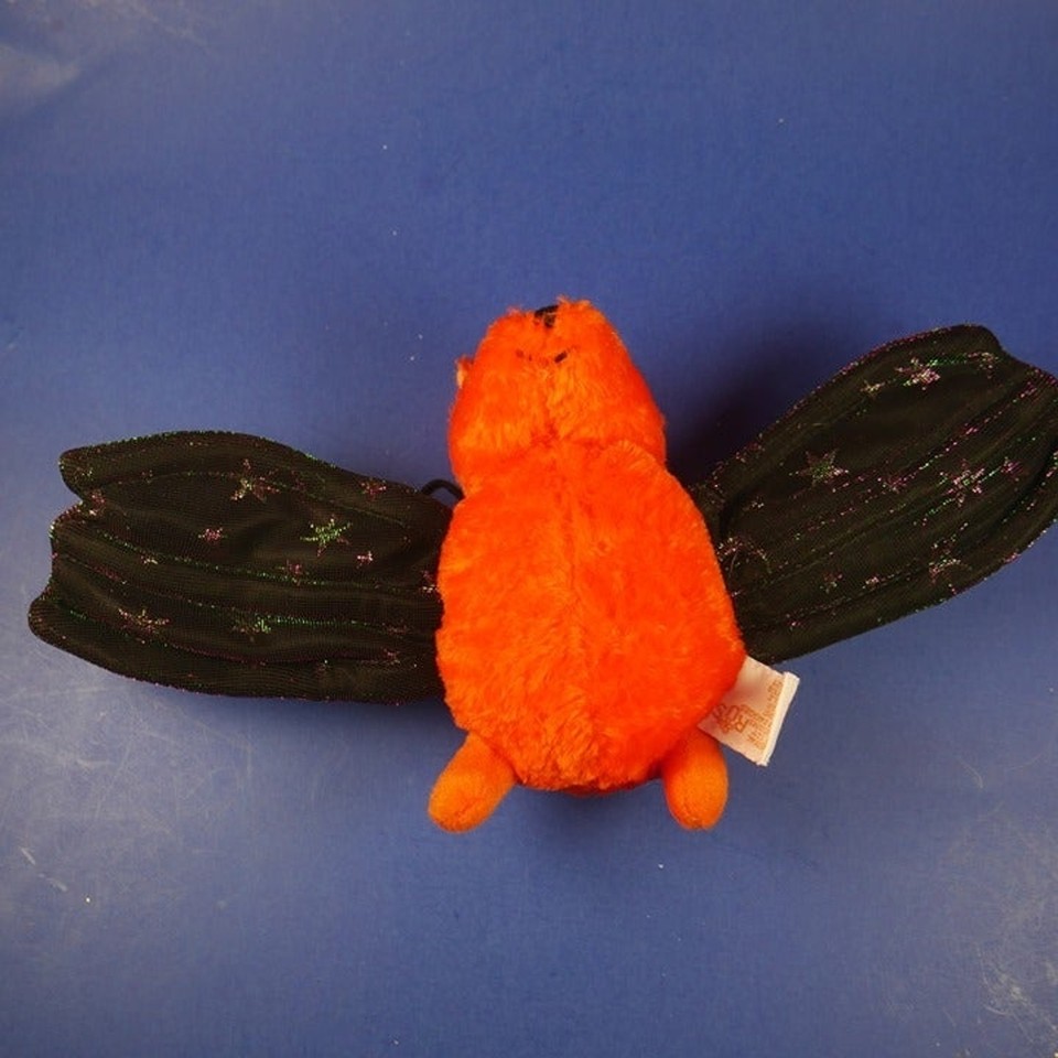 Radar Orange Bat Plush Russ Stuffed Animal 12x6" Flying Mammal Plushie ...