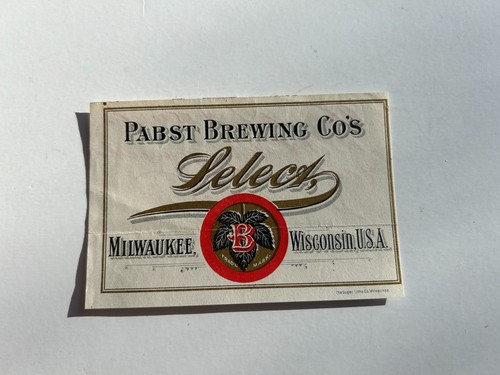 12 oz. Pre-Pro Pabst Brewing Co. Select Label Milwaukee Wisconsin