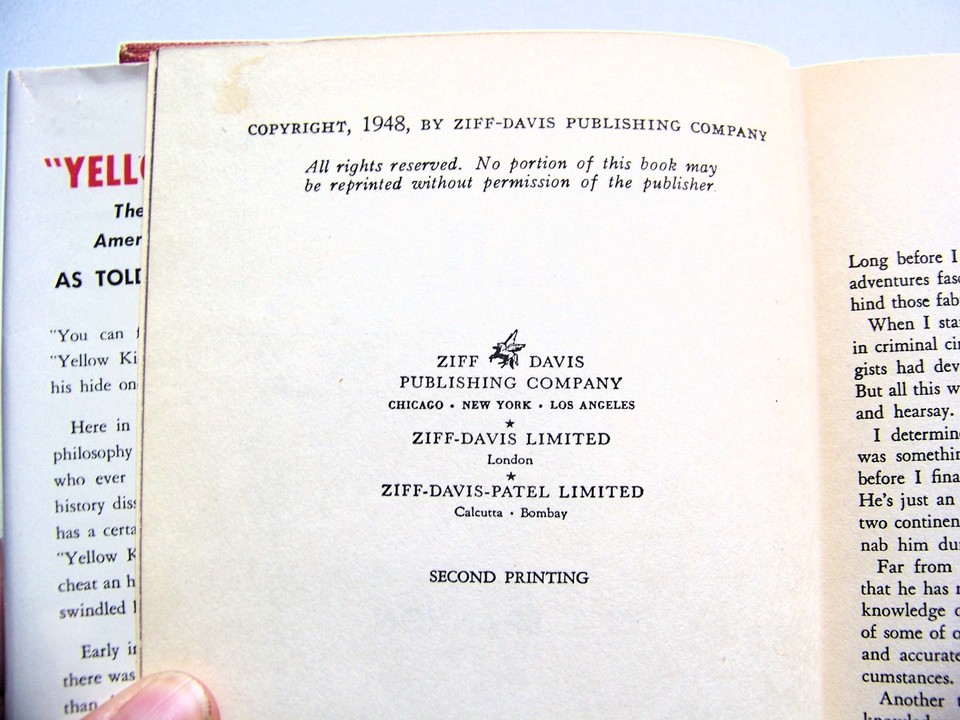 **RARE SIGNED 1948 Edition "YELLOW KID" WEIL: AMERICA'S MASTER SWINDLER ...