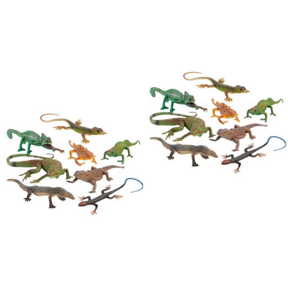 2 Sets of Simulation Lizard Model Children's Educational Toys Lizard ...