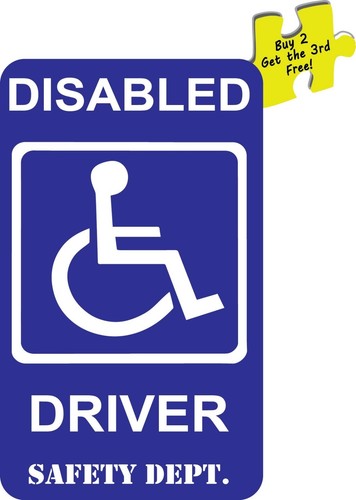 Handicap Symbol Wheelchair Disabled Driver Safety Decal Sticker p391 ...