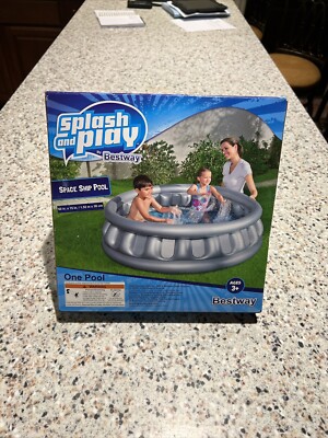 Splash And Play Spaceship Kids Water Blue/silver Swimming Pool, 60" L x ...