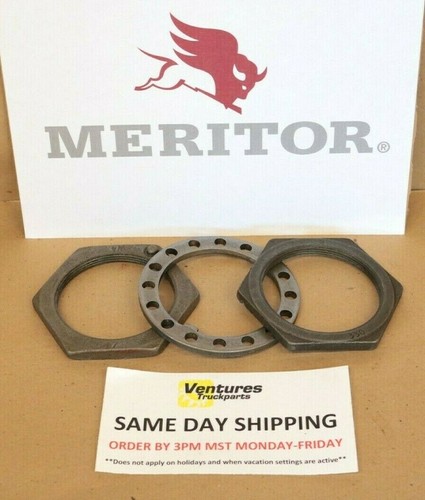 Meritor Rockwell 3 Piece Spindle Nut Kit 4" OD Nut Flat to Flat 3.25 ...
