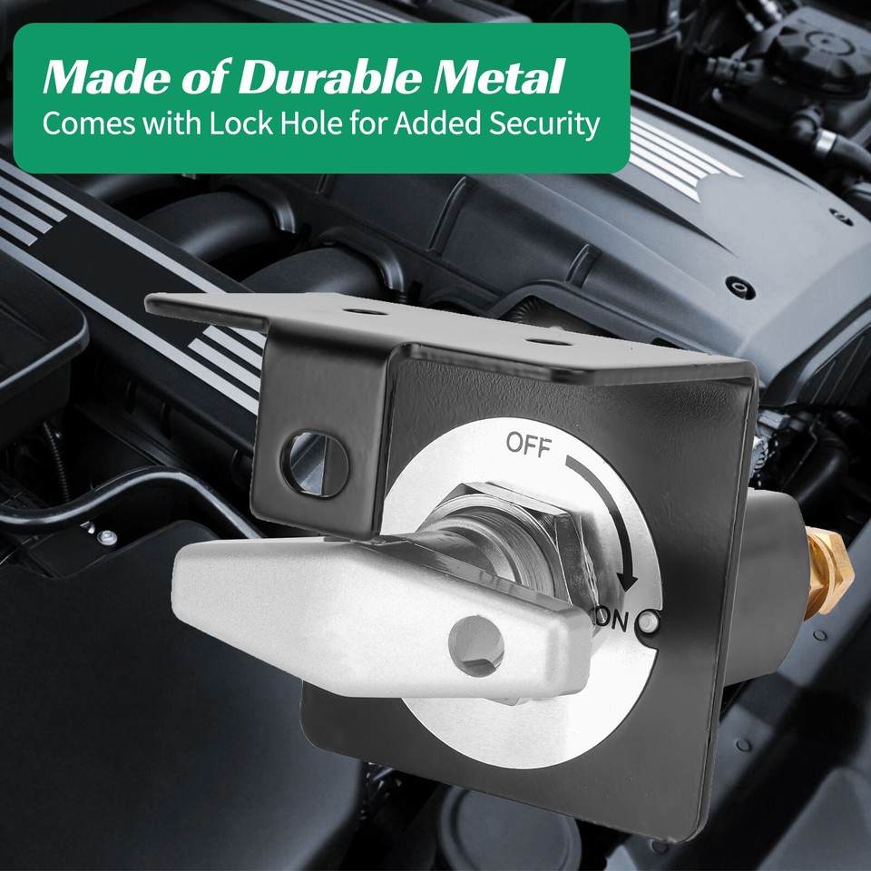 500A 12V Battery Disconnect Switch with Lockout Plate Heavy Duty Kill ...