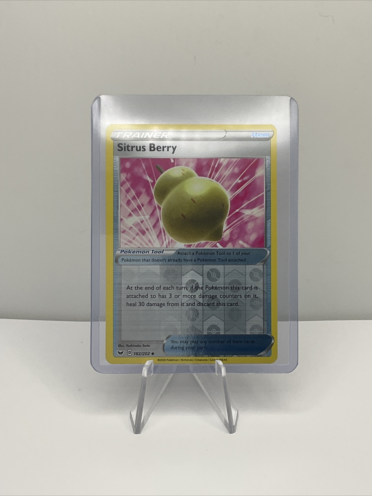 Pokémon TCG Sitrus Berry Sword & Shield Base Set 182/202 Reverse Holo ...