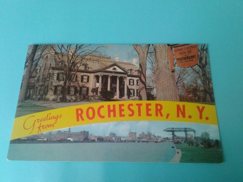 NEW YORK: GREETINGS FROM ROCHESTER - LOOKING NORTH ON THE GENESEE RIVER ...