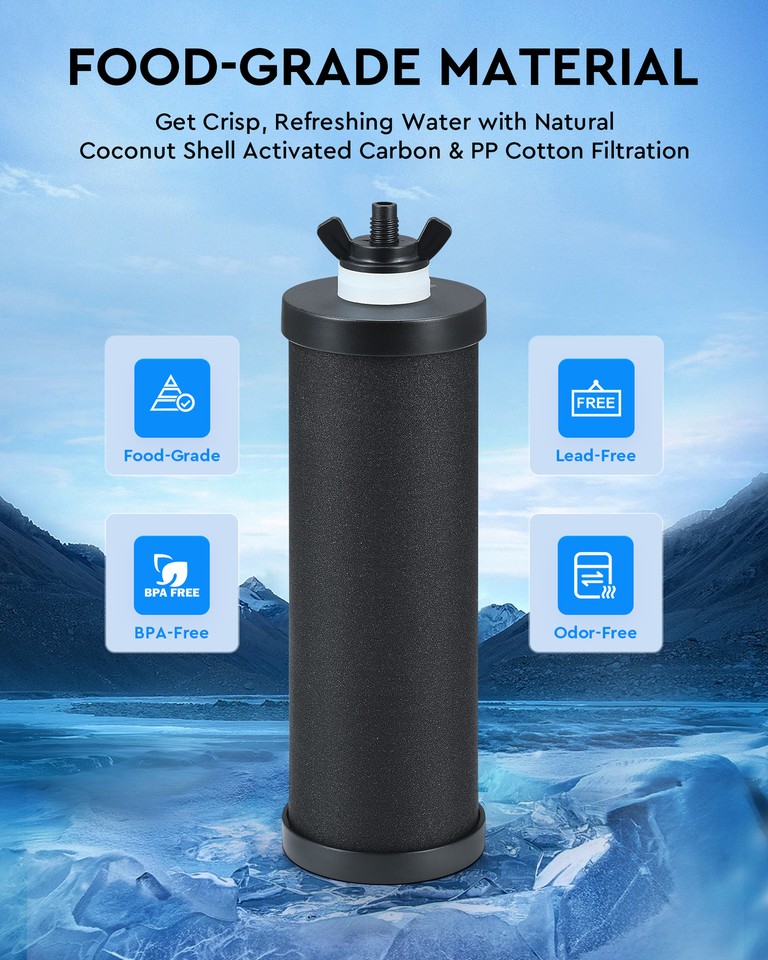 CO-Z 2.25 Gallons Gravity-Fed Water Filter System & Water Filter ...