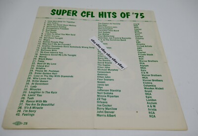 WCFL RADIO Chicago Super CFL HITS OF 1975 Survey Captain & Tennille Top ...