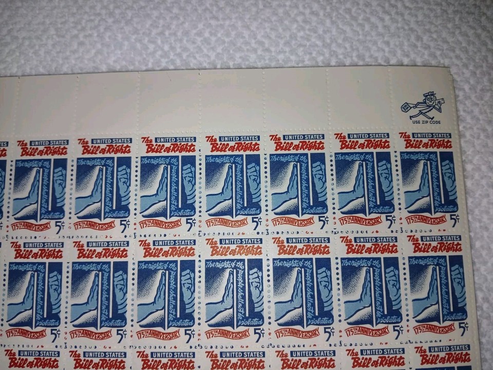 U.S.-(-1966-)-SC.# 1312-THE BILL OF RIGHTS--FULL SHEET-MNH | eBay