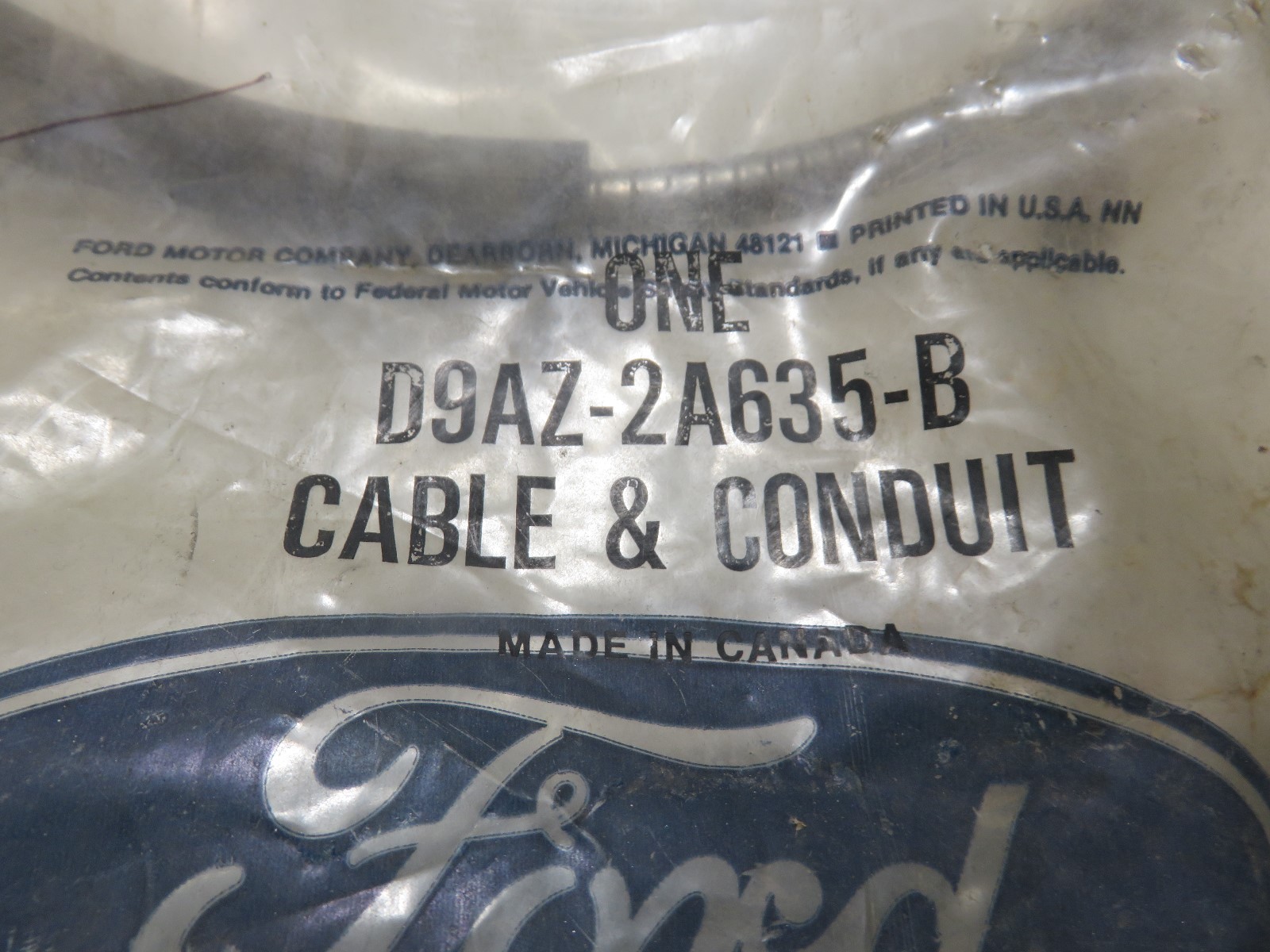 Ford OEM Parking Brake Rear Cable & Conduit NOS D9AZ-2A635-B 1980-1981 ...