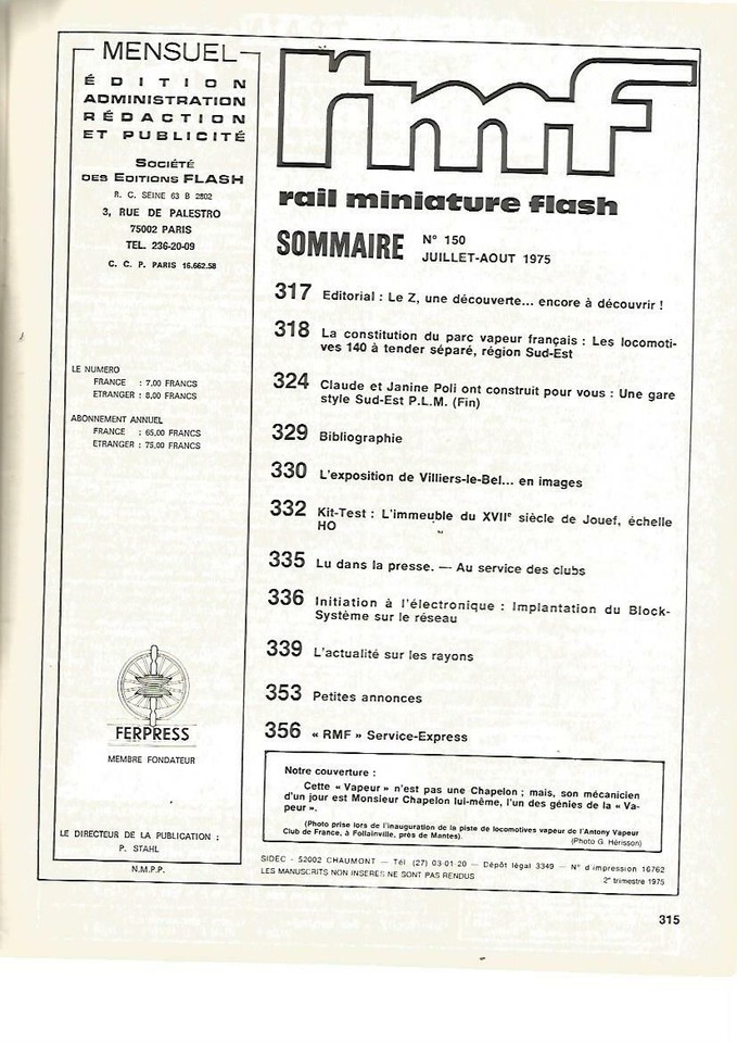RMF N° 150 GARE STYLE SUD EST PLM / 140 SUD OUEST | eBay