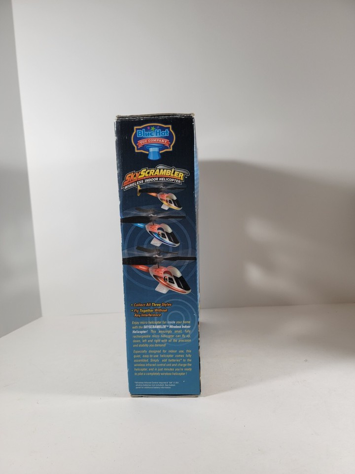 Sky Scrambler Wireless Indoor Helicopter Blue Hat Toy Company | eBay