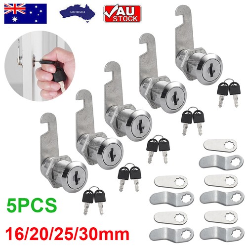 5X Cam Lock Door Barrel Drawer Cabinet Mail Box Cupboard Locker 16/20 ...