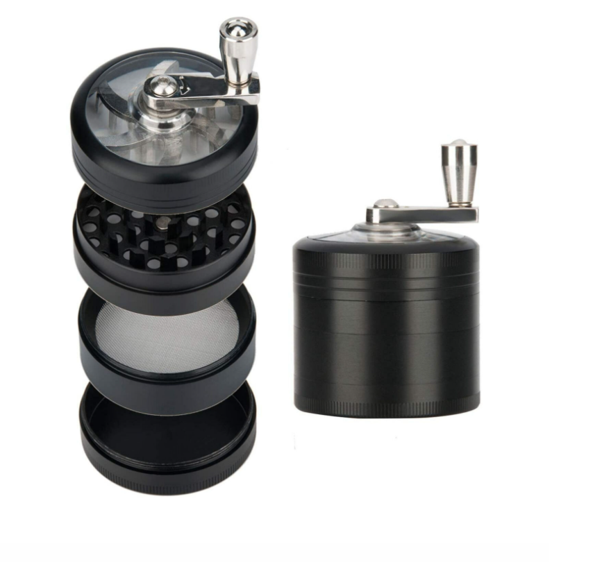 2.5 Inches (63mm) 4 Piece Hand Crank Grinder Kitchen Spice Herb Grinder ...