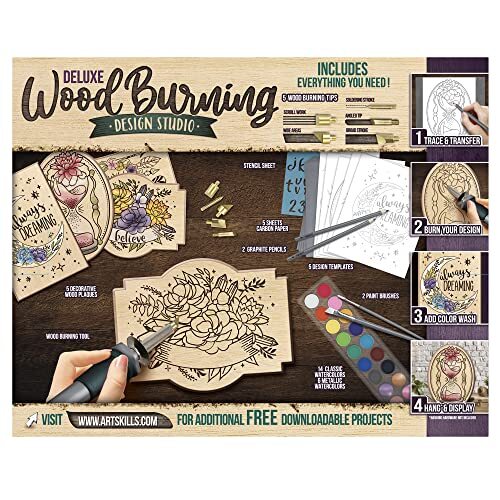 Wood Burning Kit for Beginners - Deluxe Pyrography Wood Engraving Art ...