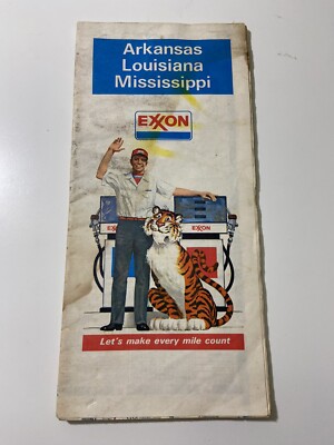 Exxon- Arkansas Louisiana Mississippi Travel Road Map/Vintage 1970’s | eBay