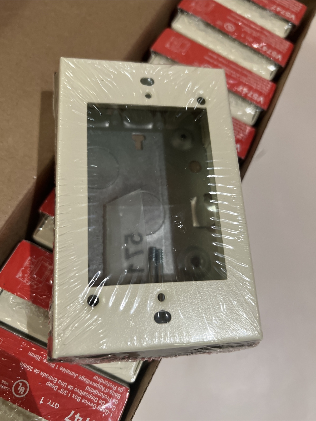 Lot Of (10) Wiremold V5747 Shallow Switch Box 1-Gang Metal 1 3/8" Deep ...