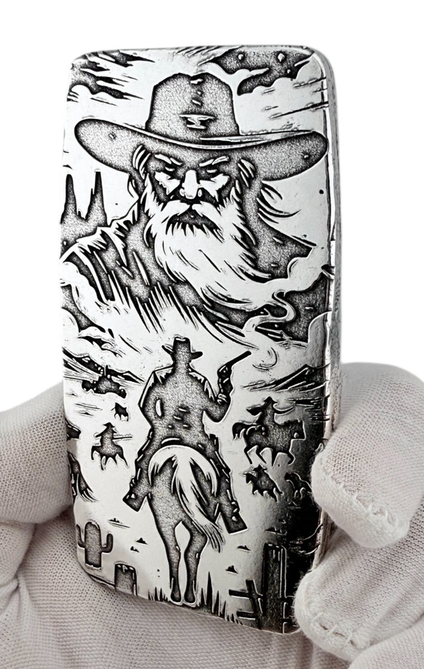 10 ozt 999 Fine Silver Art Bar - OUTLAW KING - ADAMO TECHNE - Limited ...